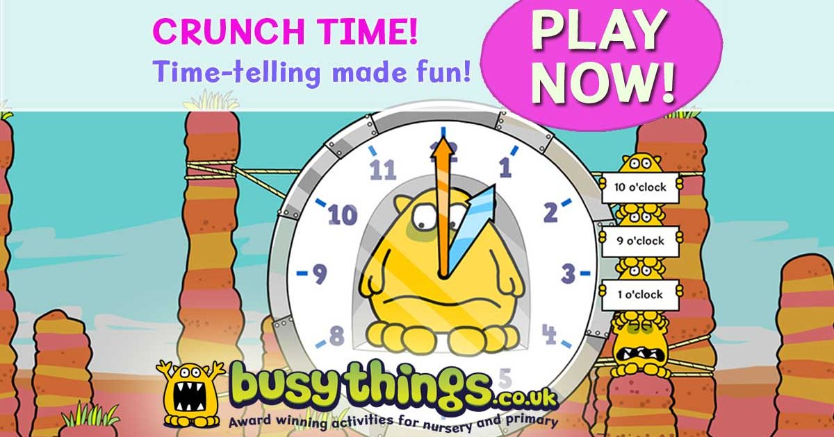 Learn to tell time: Play our NEW game Crunch Time! - Busy Things Blog