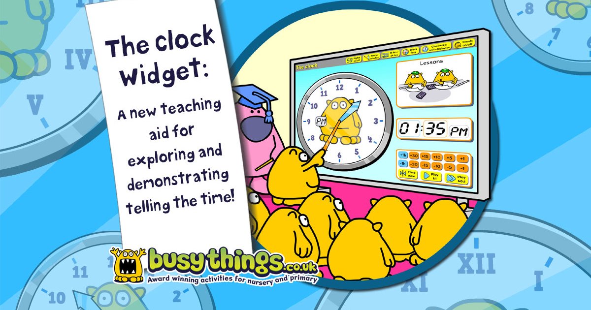 Clock Widget - An interactive clock to help children learn to tell