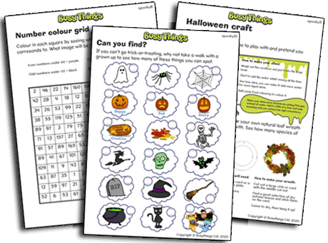 Halloween Activities for Children from Busy Things - FREE Halloween ...