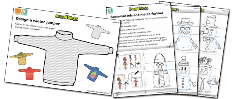 Winter activities for kids; FREE activity pack - Busy Things Blog