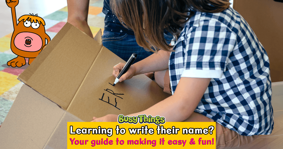 How to help children learn to write their name - Busy Things Blog